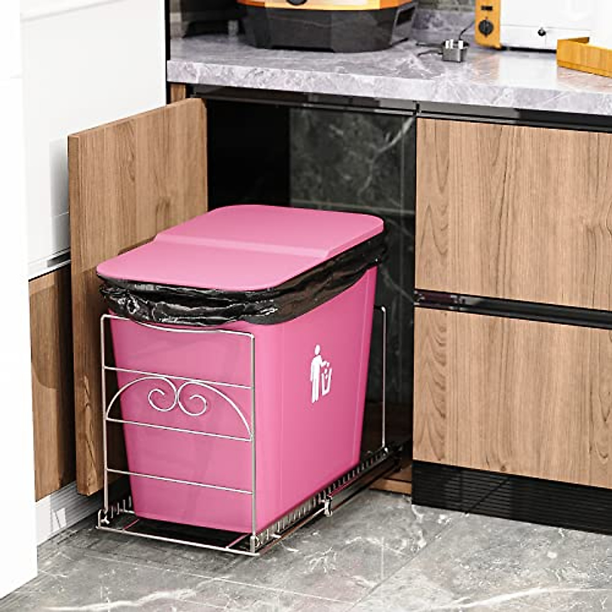 Eazy2hD Pull Out Under Cabinet, Cabinet Trash Can Pull Out Kit , Kitchen Trash Garbage Can & Bin for Under Counter Cabinet, Rquires a 13”W X 23”D Cabinet Opening,Trash Can Not Included