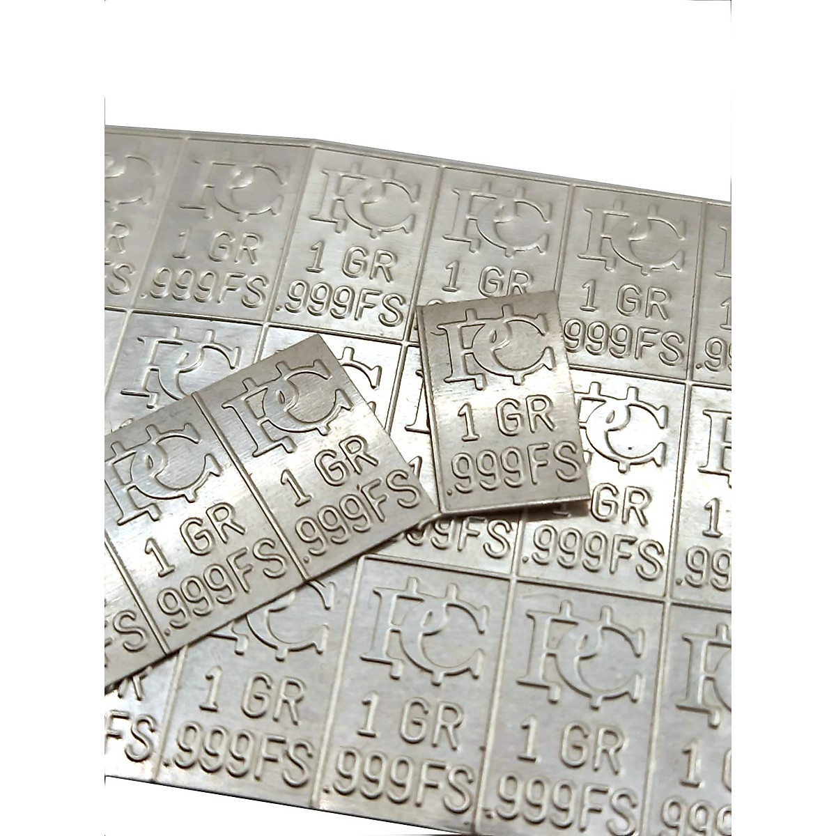 Pure Silver Bullion Bar Divides to 24 One Grain Bars .999 Fine Silver Snaps Apart to Individual 1 Grain Ingots (6)