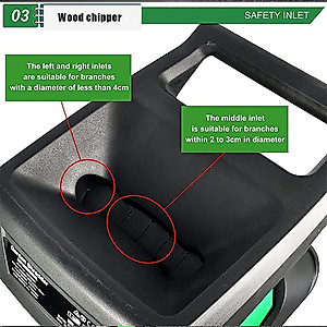 FHB Electric Garden Shredder, 2400W Wood Chipper with 50L Collecting Bag, Max 1.77-in Cutting Diameter, for Lawn and Garden Use,Chippers+20M Power line