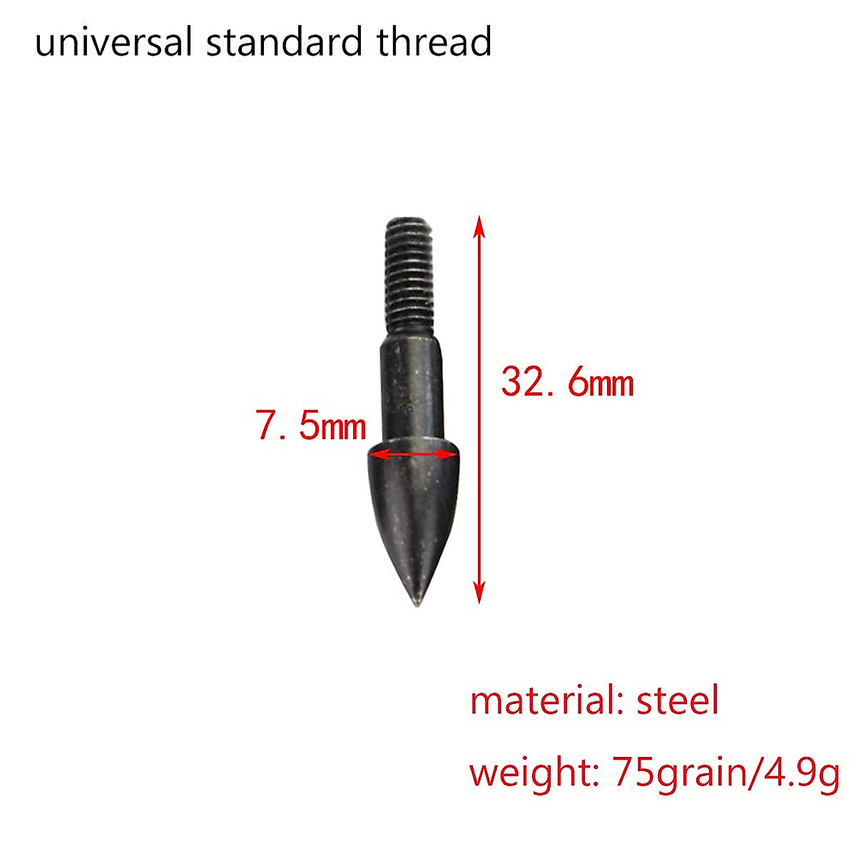 ZSHJGJR 24pcs Archery Target Field Points 75 Grain Screw in Bullet Points Hunting Arrowheads Arrow Tips for Target Hunting Shooting Practice