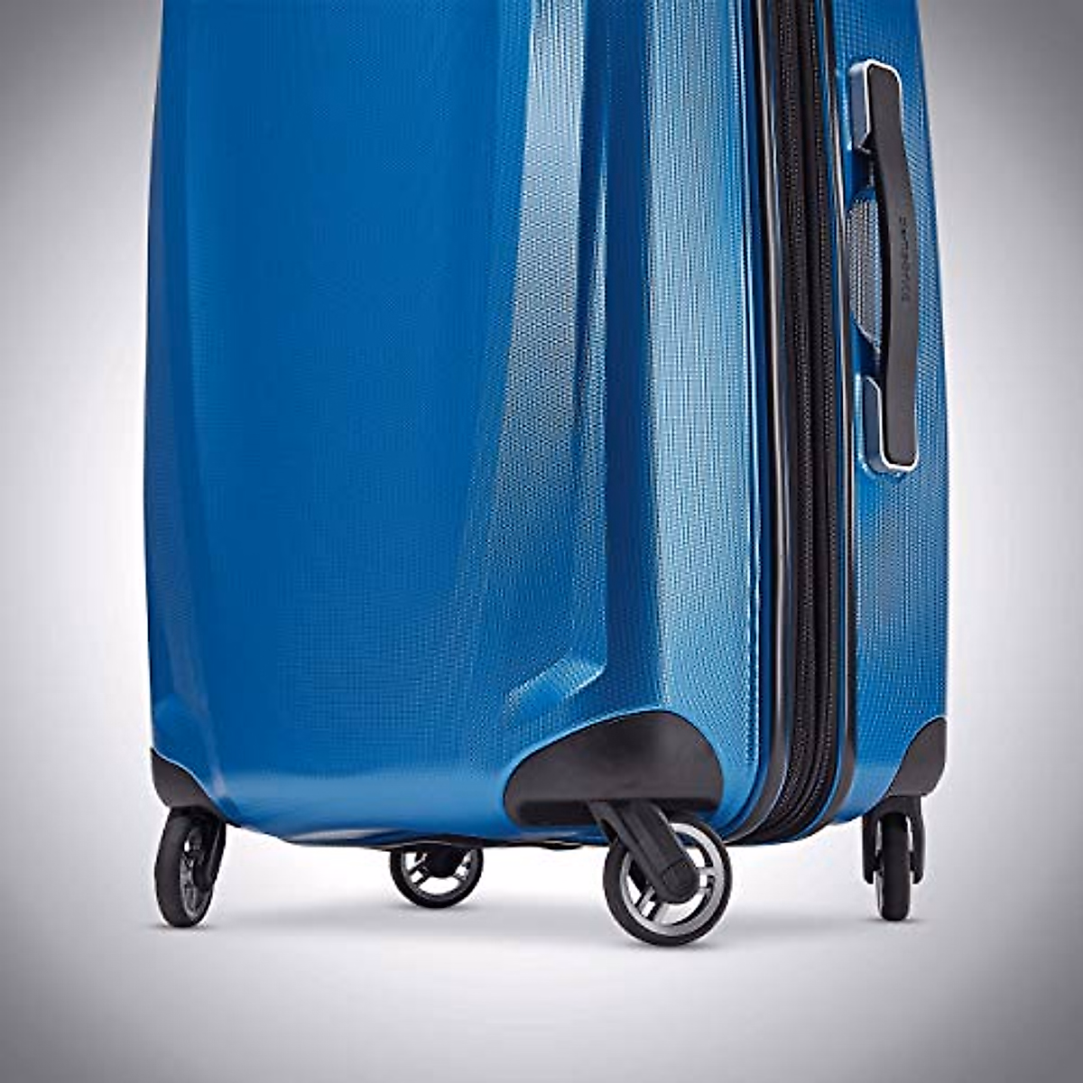 Samsonite Winfield 3 DLX Hardside Expandable Luggage with Spinners, Blue/Navy, Checked-Large 28-Inch