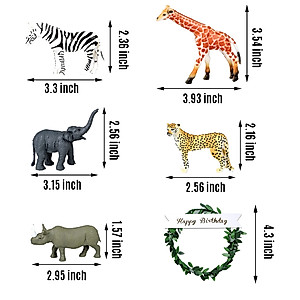 25 PCS Jungle Animal Cake Toppers, Safari Animals Figure Toys Picks Jungle Wild One Animals Cake Decorations for Baby Shower Safari Party Holiday Party