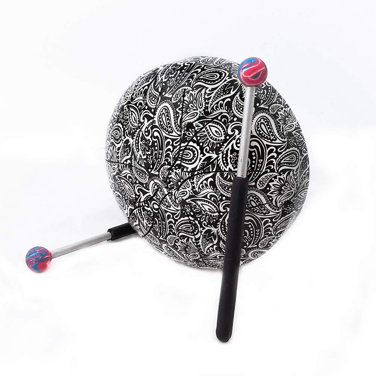 Satnam Happy Drums Steel Tongue Drum 8 Notes 8-Inch Handpan Percussion Instrument with Carrying Case Bag - Paisley Black