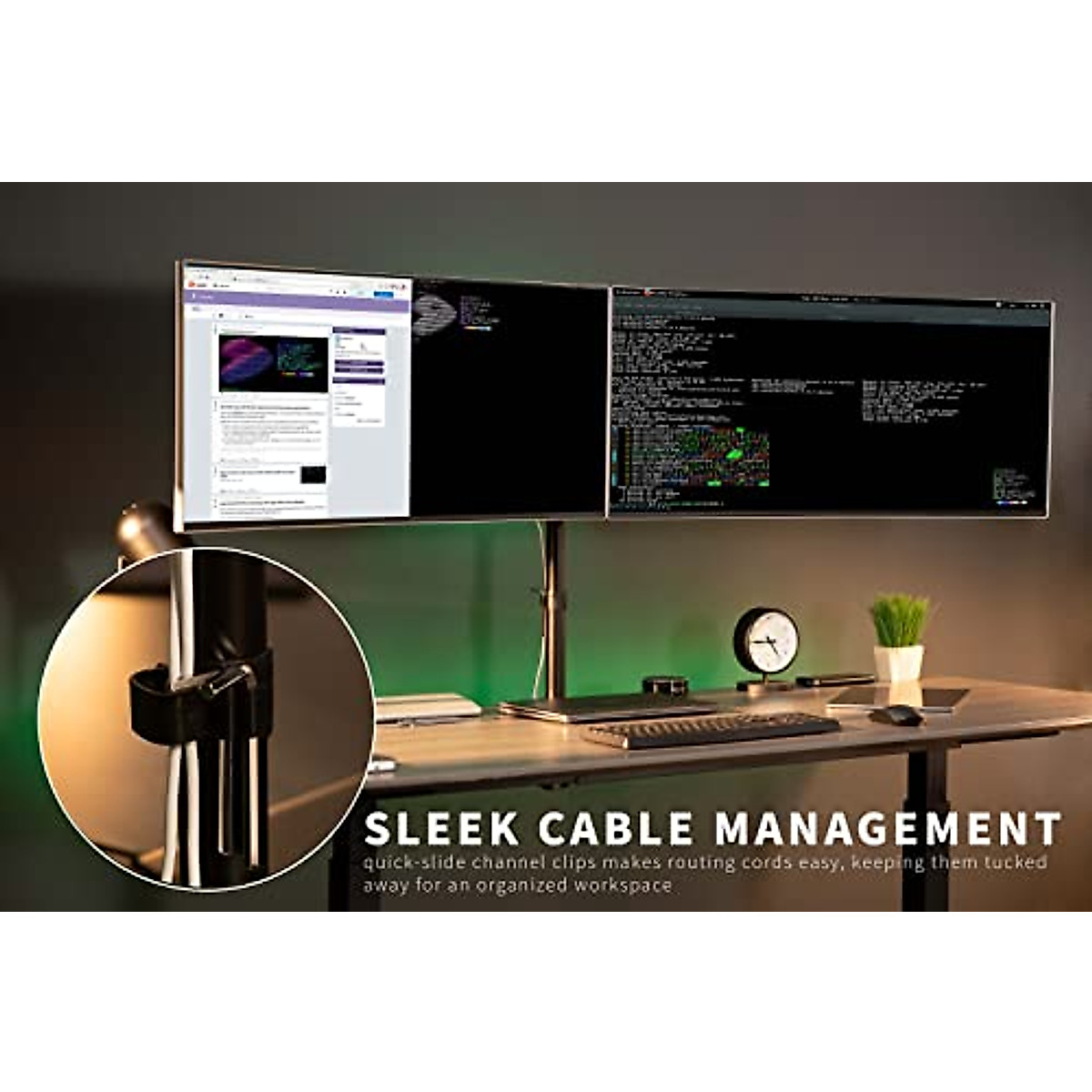 VIVO Dual Ultra Wide 13 to 38 inch Computer Monitor Mount, Fully Adjustable VESA Stand for 2 Wide Screens, STAND-V038M