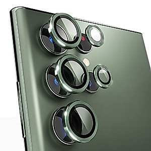 Choiche for Samsung Galaxy S23 Ultra Camera Lens Protector, Scratch-Resistant Tempered Glass with Alloy Edge Camera Cover Screen Protector Decoration Accessories for S23 Ultra 5G 2023 – Green
