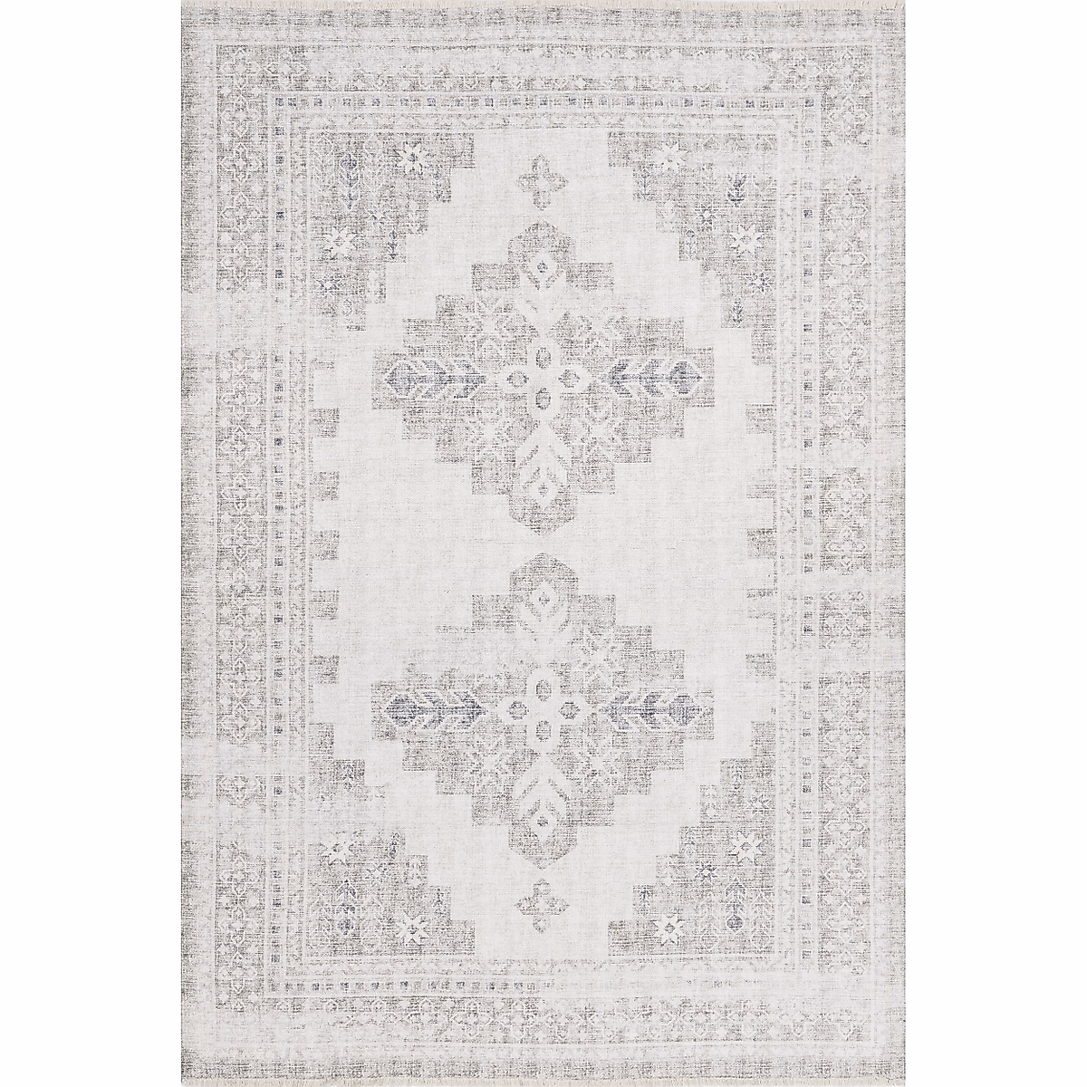 nuLOOM 8' x 10' SpinClean Machine Washable Stain-Resistant Area Rug Low Profile for Living Room, Bedroom, and Dining Room, Alexia Grey