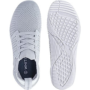 WHITIN Women's Low Zero Drop Shoes Minimalist Barefoot Trail Running Camping Size 7.5-8 Female Wide Toe Box Lightweight Cross Tennis Sneaker Grey 38