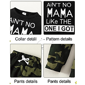 YALLET 18-24 Months Baby Boy Clothes Toddler Fall Winter Outfit Letter Print Long Sleeve Clothing 2PC Infant Hoodie Sweatshirts + Pants Set, Black