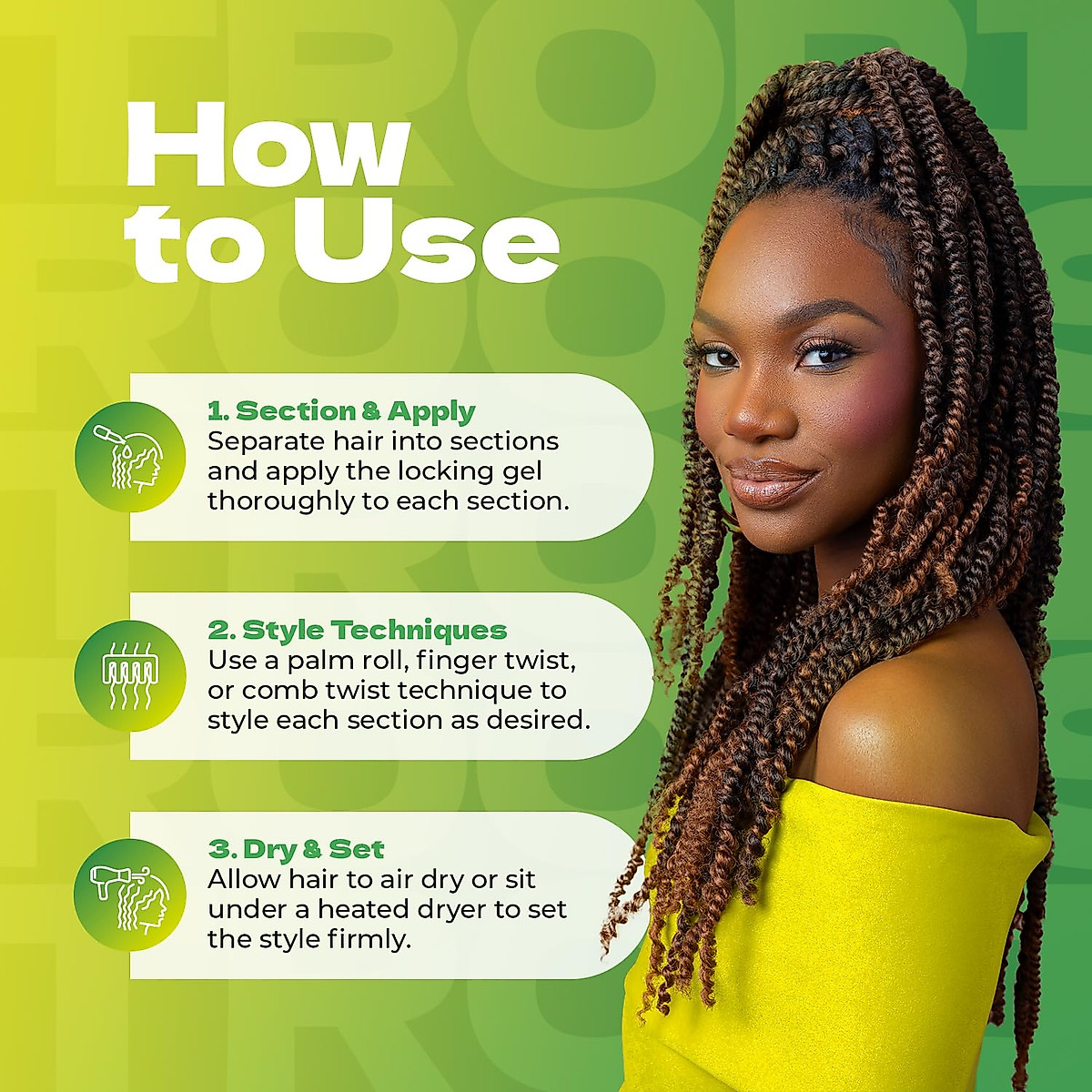 Bronner Bros Tropical Roots Firm Locking Gel - Loc & Twist Gel Ideal for Braids, Twists & Locs with Pineapple & Guava Extracts, Vitamins B5 & B12 - Strong Hold, Non-Flaking, Moisture & Shine - 6oz