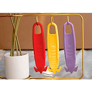 55-Pack Safety Box Cutter Knife of Recessed Concealed Stainless Steel Blade, Package Opener Plastic Cutter for Box, Carton, Shrink Wrap, Plastic Straps, 5colors