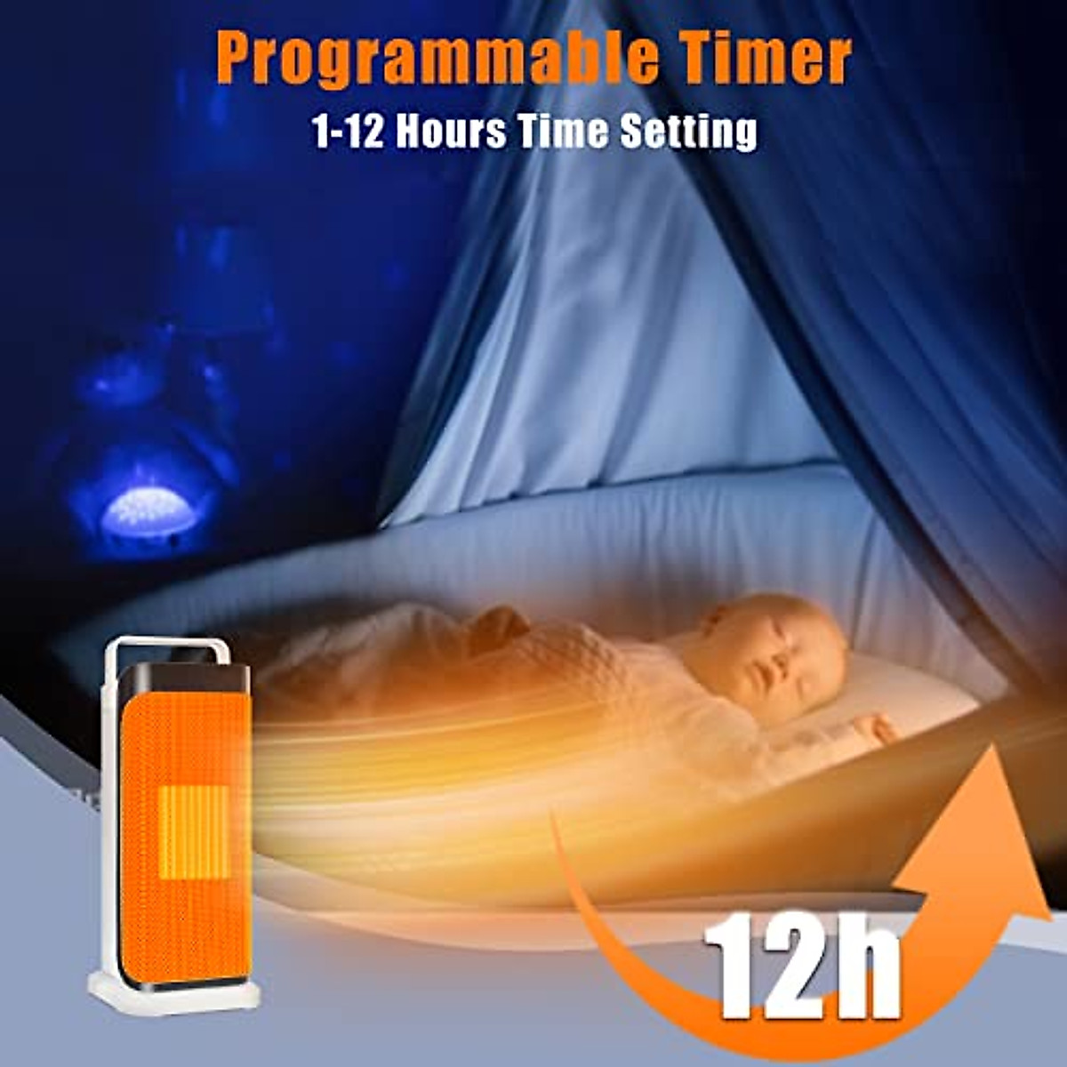 tectake Outdoor Patio Heater, 1500W Electric Tower Heater with Remote Control, 120° Oscillating, Portable Space Heaters for Indoor Use, Bedroom, Office, Outside, Tent