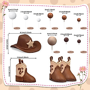 28PCS Cowboy Cake Decorations Cowboy Hat and Boot Cake Toppers Western Cowboy Birthday Baby Shower for Western Theme Party Favors Supplies