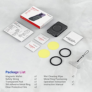 2-in-1 Mag Safe Wallet Stand, RFID Blocking Slim Hardshell 4 Credit Card & Money Pocket Magnets Magnetic Stand Wallet for Apple iPhone 15 14 13 12 Plus Max & MagSafe Case (Not for 13/12 Mini)