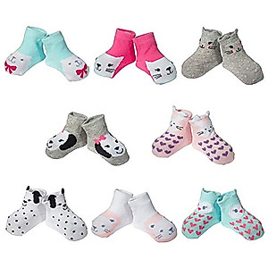Little Me baby girls Little Me 8 Pack Infant Socks Animal Charter Themed 0 12 Months, Multi, 0-12 Months US