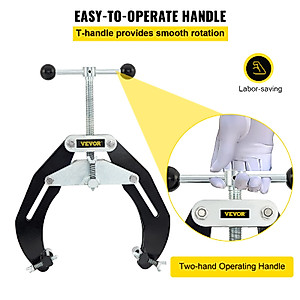 VEVOR Pipe Clamp, 2 to 6 in, High Strength Ultra Clamp with Quick Acting Screws, Steel Pipe Alignment Tool with Lightweight Design, Black
