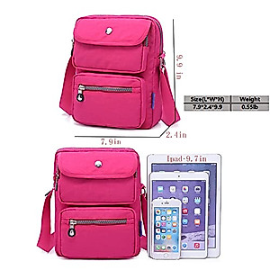 Karresly Women Crossbody Bag Shoulder Handbags Small Nylon Purse Waterproof Multi Pockets Bags(Black)