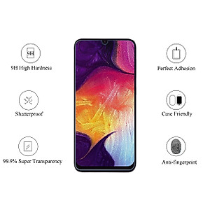 Ailun Screen Protector for Samsung Galaxy A50,A30,A50s,A30s,A40,M30,M31 Tempered Glass Screen Protector 3Pack 9H Hardness 2.5D Edge,Case Friendly