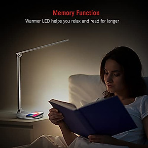 WorkPro™ LED USB Desk Lamp with Wireless Charger, 16-1/2"H, White/Silver