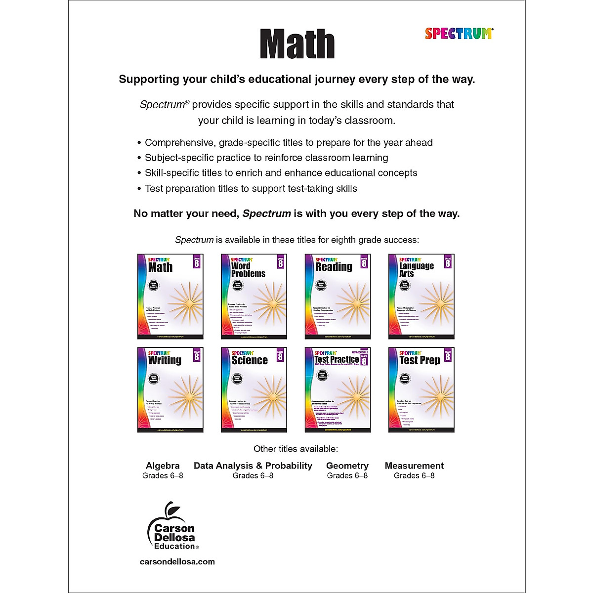 Spectrum 8th Grade Math Workbooks, Ages 13-14, Geometry, Integers, Rational & Irrational Numbers, and Pythagorean Theorem 8th Grade Math Practice, Grade 8 Math Workbook For Teens (Volume 9)