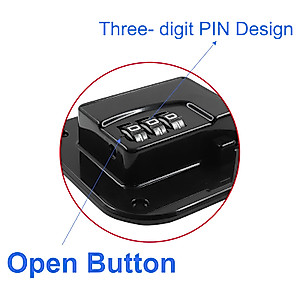 Hitefu 2PCS Refrigerator Lock Combination, 3 Number Digital Refrigerator Lock, Adhesive Freezer Door Lock for Child Safety, Suitable for Fridge, Drawer, Cabinet, Window and More(Black)