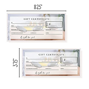 Blank Gift Certificates | 30 Pack | 3.75 x 8.25" inch Size Gift Card | Massage Therapy Supplies | Spa Supplies | Small Business Gift Certificate | Massage Therapy Hot Stone Design