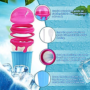 Slushie Maker Cup, TIKTOK Slushy Cup Magic Quick Frozen Smoothies Cup 2 Pack, 500ml Slushie Cup Homemade Milk Shake Ice Cream Maker Cooling Cup DIY for Family