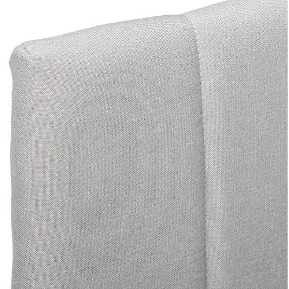 Zinus Satish Upholstered Channel Stitched Headboard in Light Grey, Queen