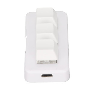 Zopsc-1 3 Key Gaming Keyboard, Macro Keypad, USB Mini 3 Key Keypad Mechanical Gaming PC Keyboards, RGB Backlit, Plug and Play. (White)