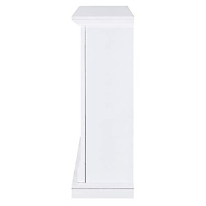 SEI Furniture Nobleman Mother of Pearl Tiled Electric Fireplace with Hidden Media Shelf, New White