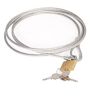 Wideskall® 6.5 Feet Car Cover Security Steel Cable & Lock Kit