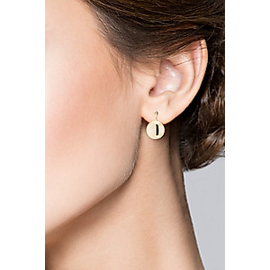 MiaBella 18K Gold Over Sterling Silver Italian High Polished Round Dome Button Bead Ball Statement Leverback Earrings for Women 925 Made in Italy (12mm - 1/2 Inch)