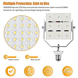 150W Shoebox LED Retrofit Kits AC100-277V (650W MH/HPS/HID Equivalent) 5000K E39 Mogul Base Retrofit Lights for Parking Lot Tennis Court ETL DLC Listed