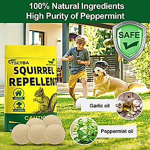 TSCTBA Squirrel Repellent Outdoor, Rodent Repellent, Chipmunk Repellent, Natural Squirrel Repellent for Bird Feeders/Garden/Attic/Cars/Shed, Ultra Powerful and Only for Outdoors - 8 Packs