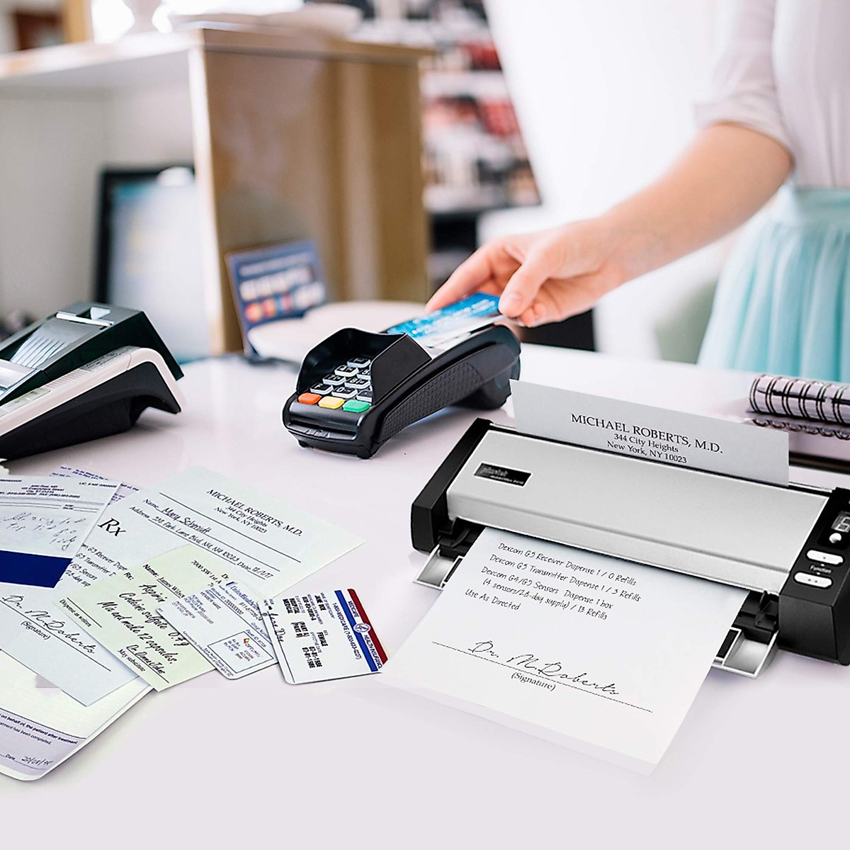 Plustek Mobileoffice D430 Portable Duplex Commercial Duty Document and Card Scanner, Perfect for Front Desk Use, Powerful Document Management Solution