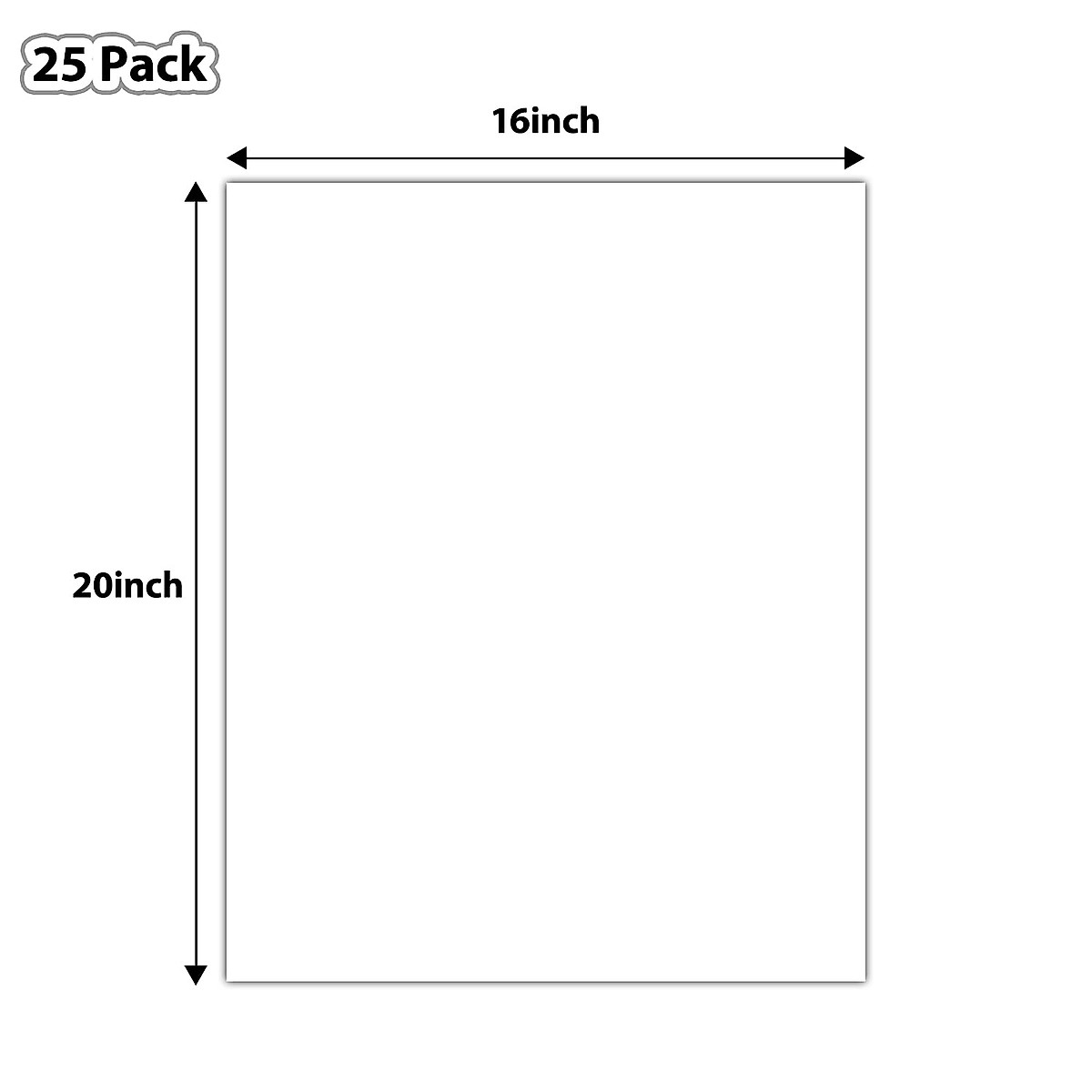 Golden State Art, Pack of 25 16x20 inch Picture Backing Board for Frames, Artworks, Photos (25 Backer Boards only)