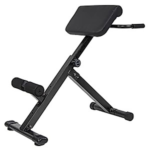 BalanceFrom Adjustable Roman Chair AB Back Hyperextension Bench with Handle, 300-Pound Capacity Black