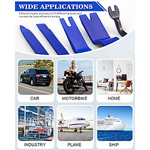 Poraxy 19Pcs Trim Removal Tool, Car Panel Door Audio Dashboard Trim Removal Tool Kit, Auto Clip Pliers Fastener Remover Set, Plastic Pry Tool, Automotive Upholstery Removal Kit