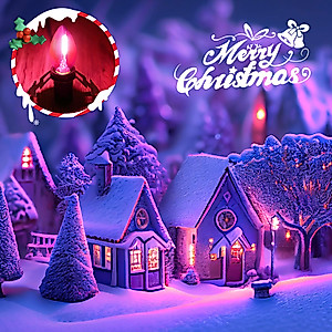 Enhon 2 Pack Accessory Cord with 1 LED Light Bulb, 6ft Black Cord with On/Off Switch for Halloween Pumpkin, Blow Mold, Craft Projects, Paper Lantern, Village House, Holiday Ceramic Trees (Purple)