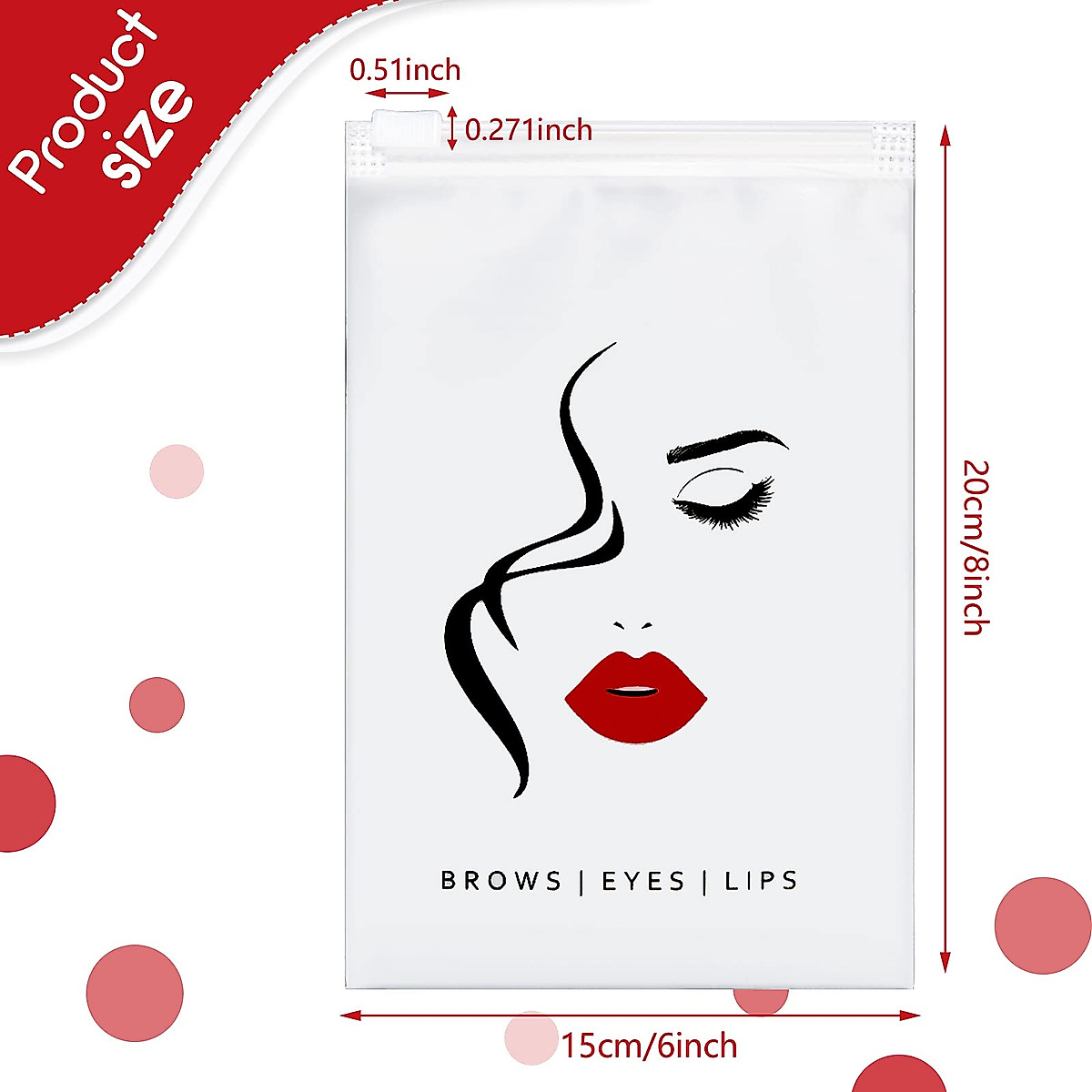 Shappy 50 Pieces Eyebrow Microblading Aftercare Bags Empty Eyelash Bag Lash Aftercare Bags Lipstick Travel Pouch Mini Cosmetic Bags for Eyelash Lipstick Makeup Tools (6 x 8 Inch)