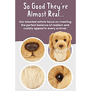 Living Nature Golden Retriever Stuffed Animal | Fluffy Dog Animal | Soft Toy Gift for Kids | 8 inches