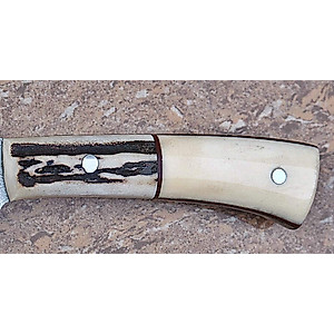 Custom Handmade Damascus Steel Hunting Knife/Skinner Knife AA-13130 (Natural Stag Horn and Natural Bone)