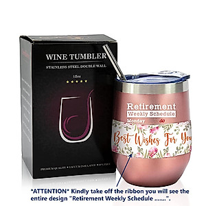NewEleven Retirement Gifts For Women 2024 - Happy Retirement Party Decorations - Coworker Leaving Gifts, Farewell Gifts, Goodbye Gifts For Coworkers, Friends - 12 Oz Tumbler