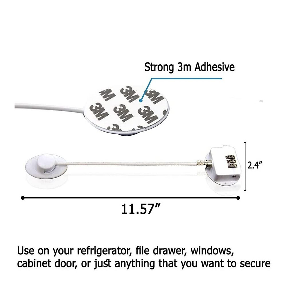 CREAP 3 Code Freezer Lock Security 3 Password Fridge Refrigerator Child Proof Winodw Drawer Door Toilet (Color : Black 1 pc)