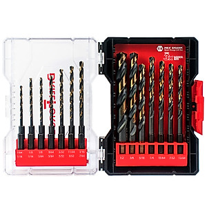 VALYRIANTOOL Impact Drill Bit Set, 21PCS Hex Drill Bit Set, Black Gold Drill Bits Set, HSS Quick Change Impact Driver Drill Bit Set for Copper, Aluminum, Zinc Alloy, Wood, Plastic 1/16"-1/2"