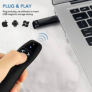 Presentation Clicker Wireless Presenter Remote Clicker for PowerPoint Presentation Remote, RF 2.4GHz USB Presentation Clicker PPT PowerPoint Clicker for Mac, Computer, Laptop
