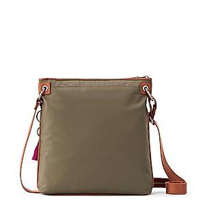The Sak Esperato Nylon Flat Crossbody in Eco Twill, Adjustable Repreve Webbing Strap, Olive