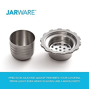 Jarware Wide Mouth Cocktail Shaker, Silver