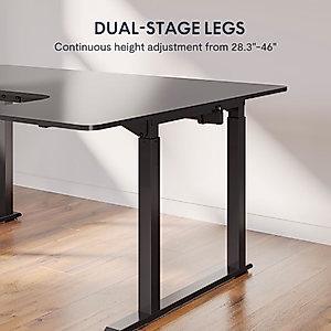 SANODESK L Shaped Standing Desk with Dual Motor 4-Leg Lift, Electric Height Adjustable Desk with Memory Presets for Home Office(71x32 Joint Boards,Black)