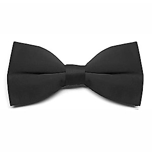 tiemart Men's Pre-Tied Clip-On Bow Tie (Black)