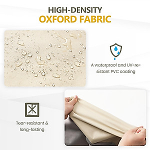 Wisteria Lane Patio Furniture Cover with Air Vent, 108.3”L X 81.9”W X 31.5”H, Heavy Duty Oxford Outdoor Couch Cover for Sectional, Table and Chair, Water-resistant, Weatherproof, Beige & Grey